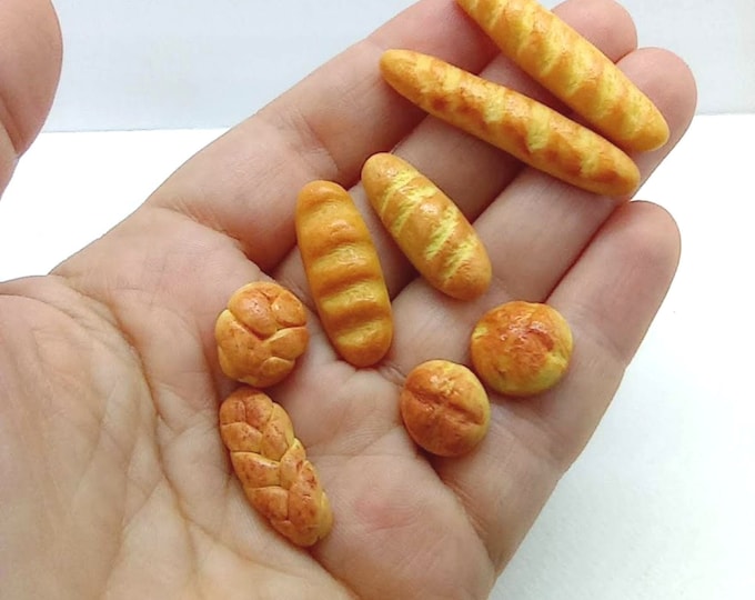 2pcs Cute Mini Bakery Set Mini Pastries Mini Pretzels Mini Bread for ...