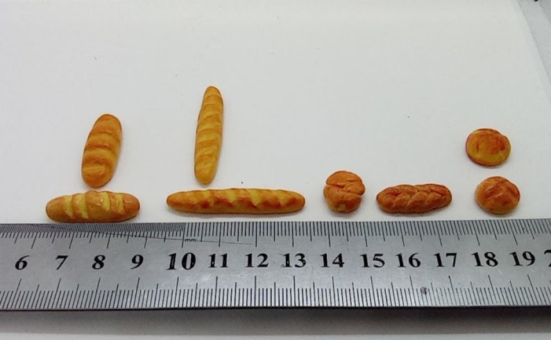 Mini Bread Set of 2 -8 Pcs for Miniature Bakery and Dolls. - Etsy