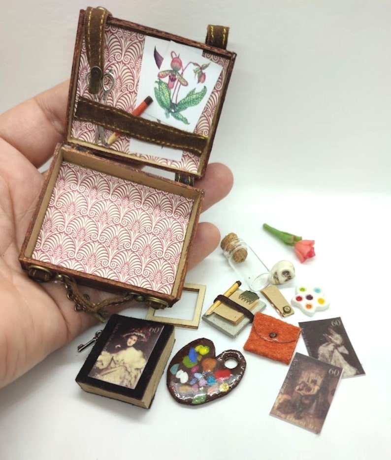 Miniature Suitcase With Drawing Kit for Blythe. Art Supplies in the ...