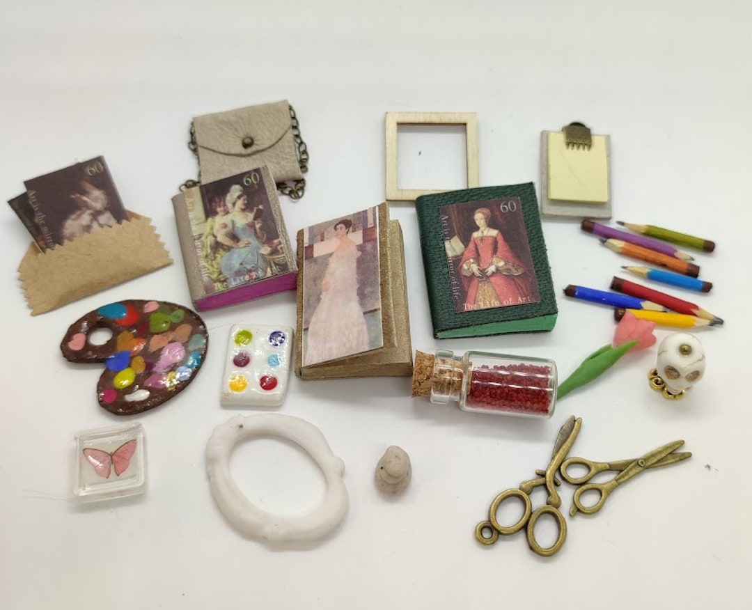 Miniature Drawing Kit for Dolls. Miniature Art Supplies 1:6 Scale. Tiny ...