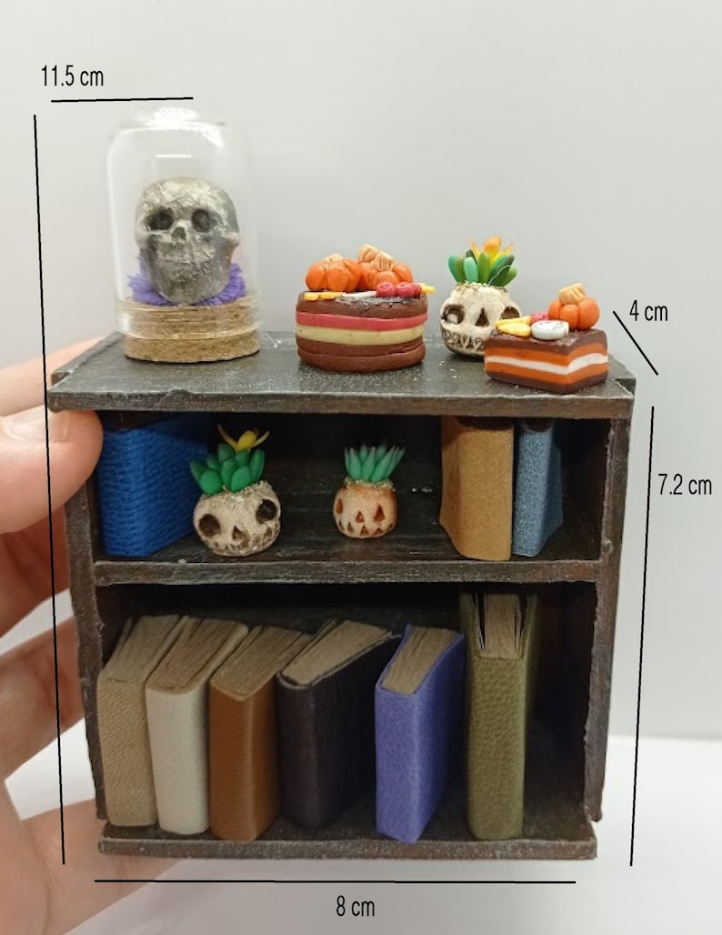 Miniature bookcase. Miniature shelf for books . Furniture for | Etsy