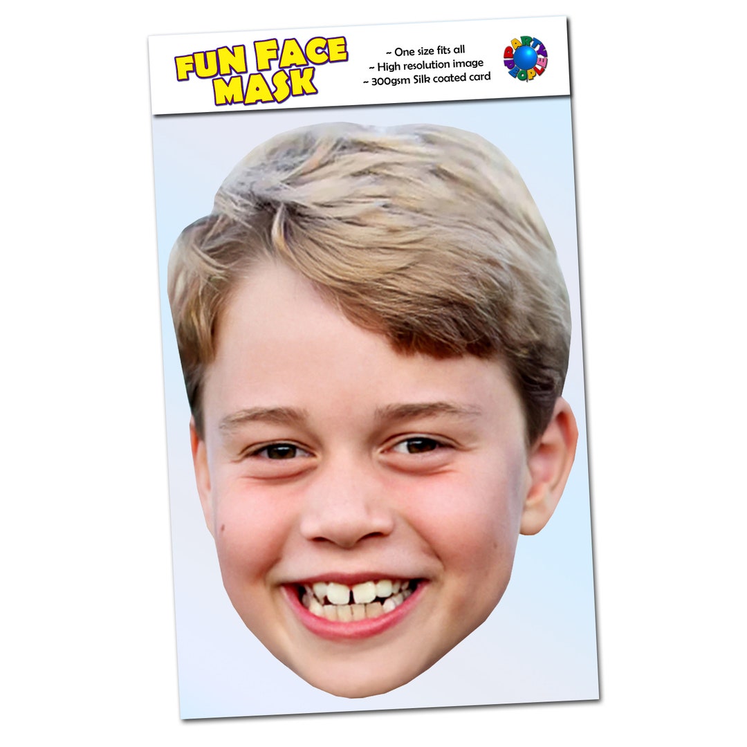 Prince George Ready to Wear Celebrity Card Face Mask With Optional ...