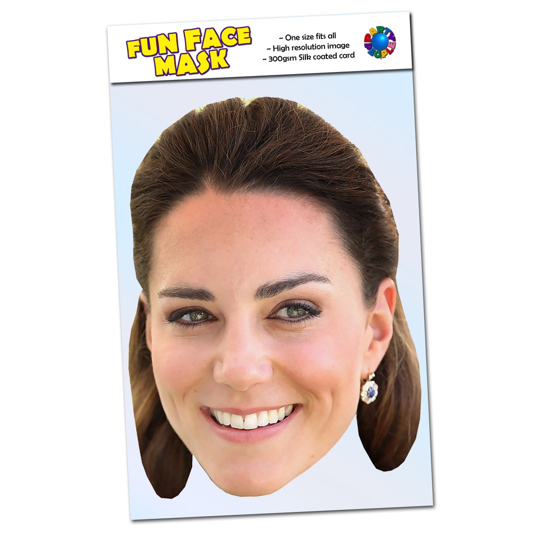 Kate Middleton - Ready to Wear Celebrity Card Face Mask With Optional ...