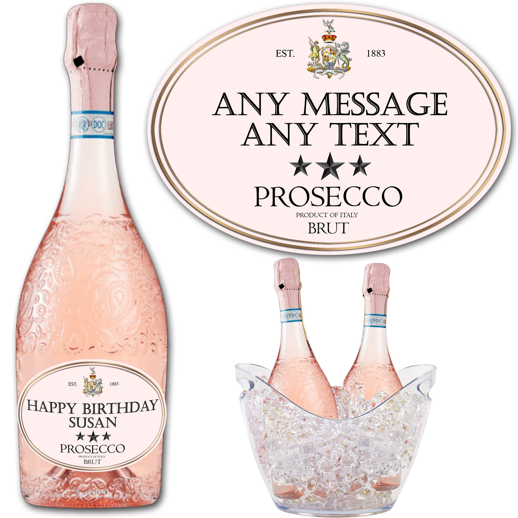 Personalised Prosecco Bottle Label Any Name and Message Perfect ...