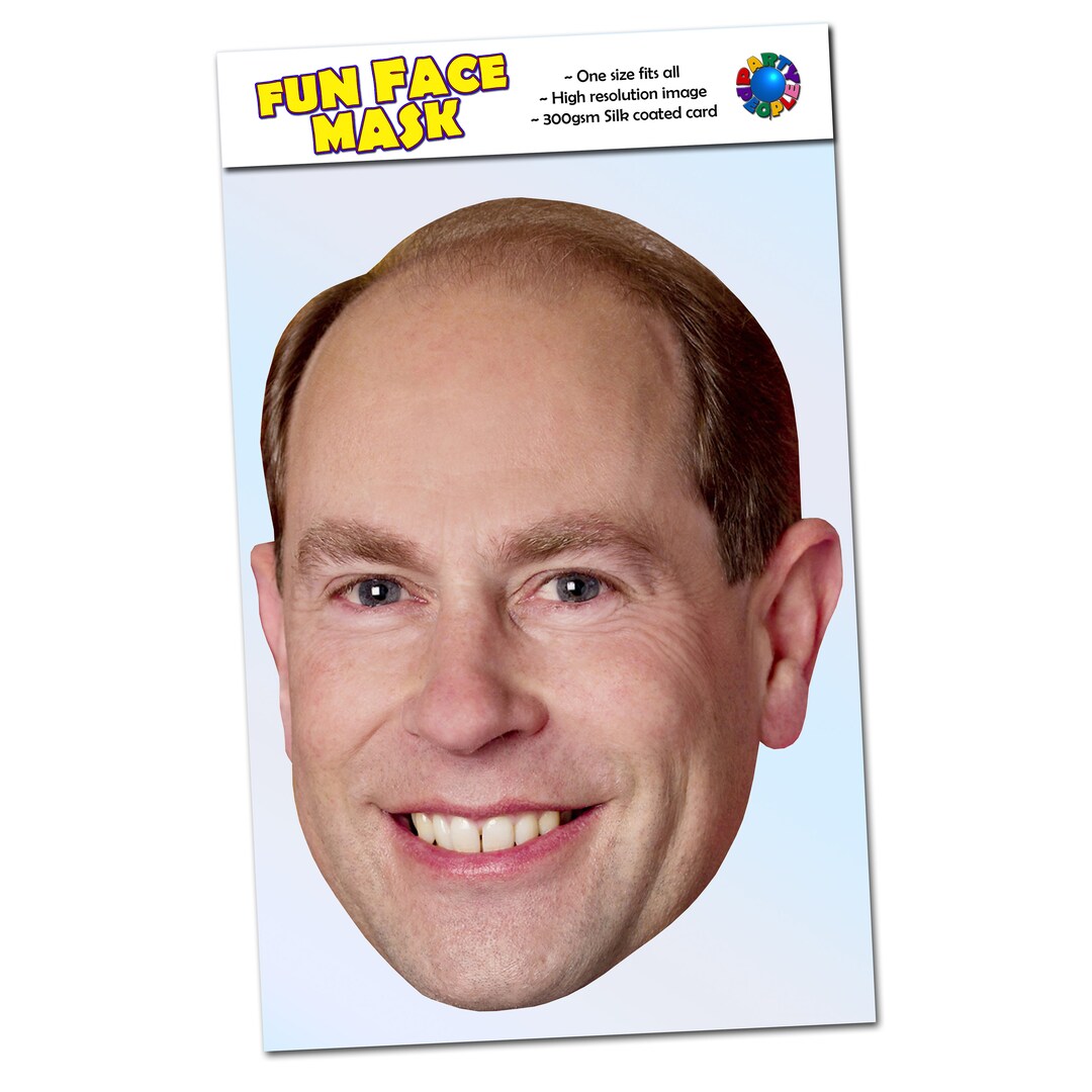 Prince Edward Ready to Wear Celebrity Card Face Mask With Optional ...