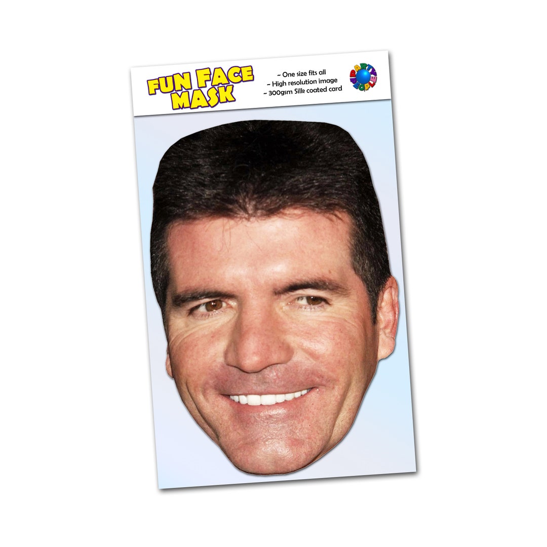 Simon Cowell - Ready to Wear Celebrity Card Face Mask With Optional ...