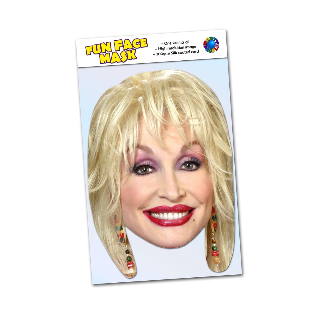 Dolly Parton - Ready to Wear Celebrity Card Face Mask With Optional ...