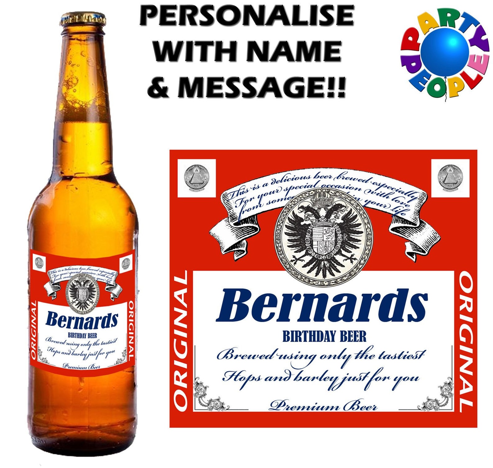 Personalised Beer Bottle Label Any Name and Message - Etsy
