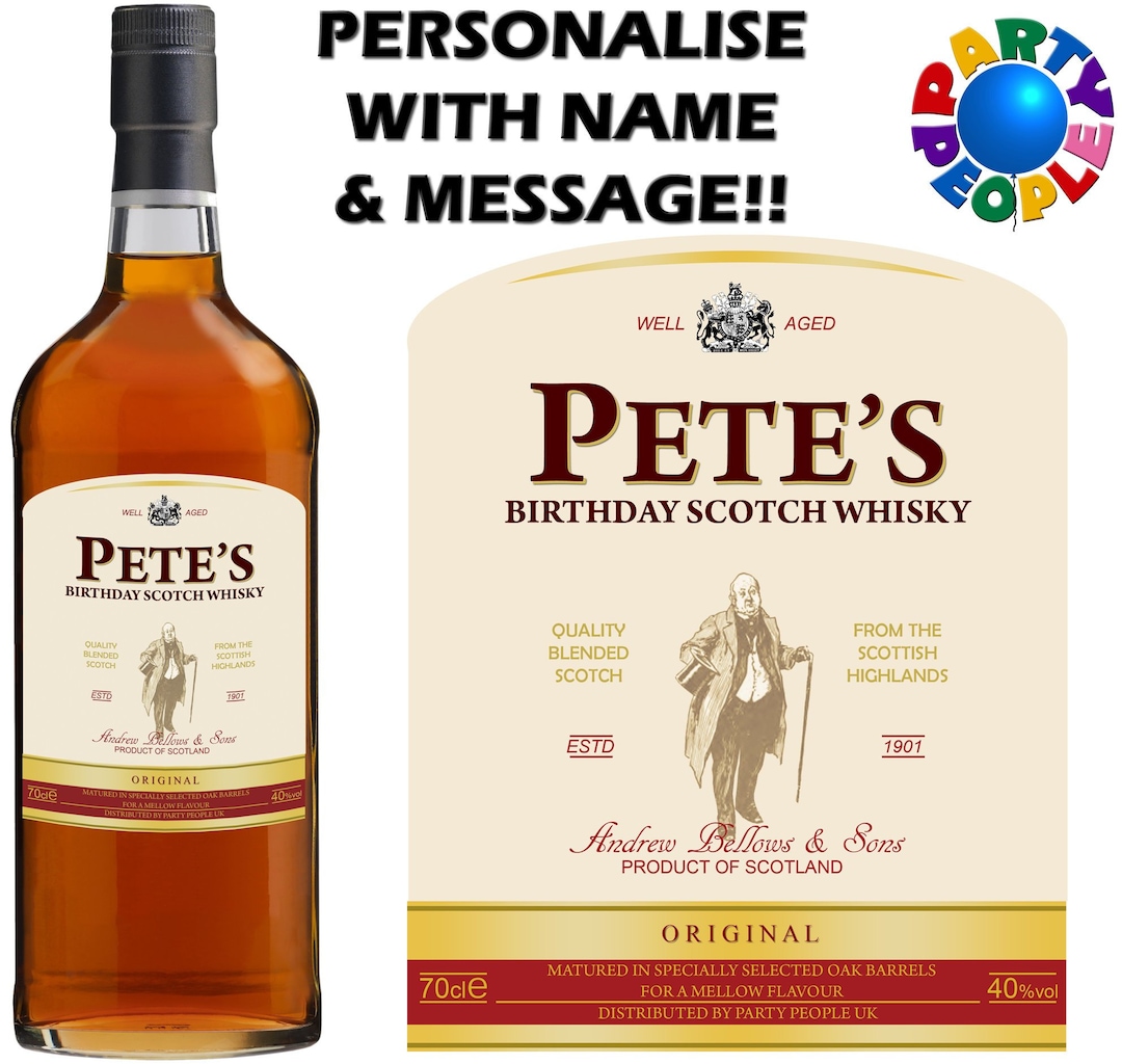 Personalised Scotch Whisky Bottle Label - Any Name and Message ...