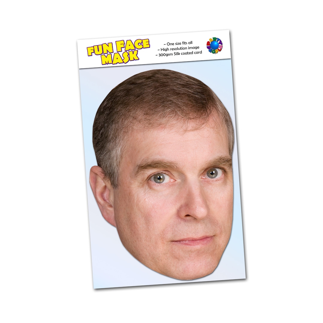 Prince Andrew Ready to Wear Celebrity Card Face Mask With Optional ...