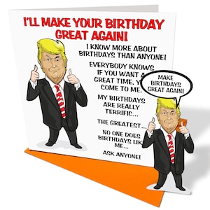 Donald Trump 18th Birthday Card - Etsy