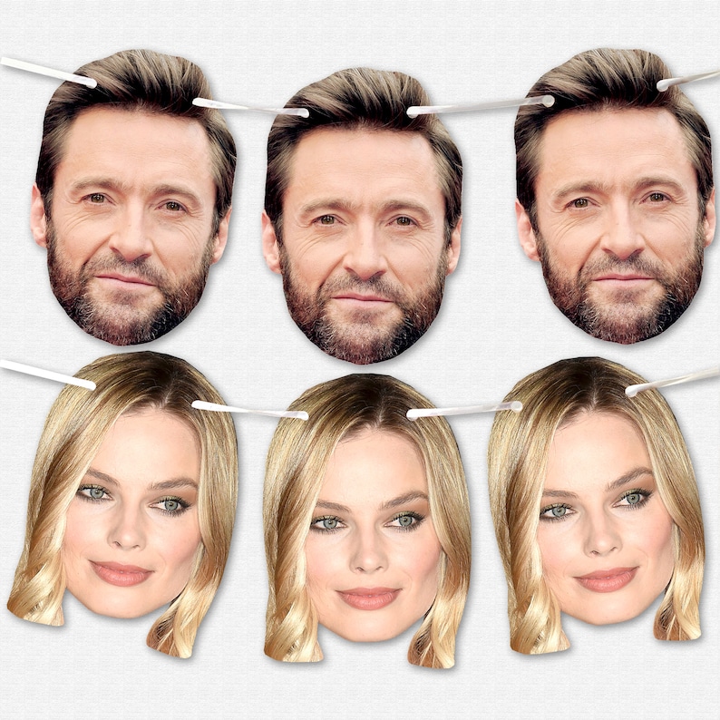 Personalised Photo Bunting - Cutout Photo Faces With Ribbon for Banner ...