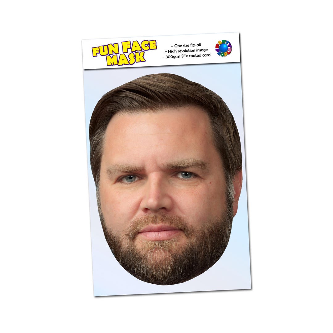 JD Vance Ready to Wear Celebrity Card Face Mask With Optional Standee ...