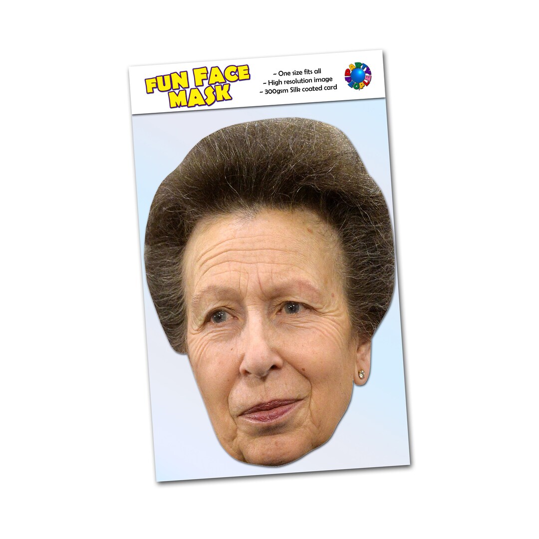 Princess Anne - Ready to Wear Celebrity Card Face Mask With Optional ...