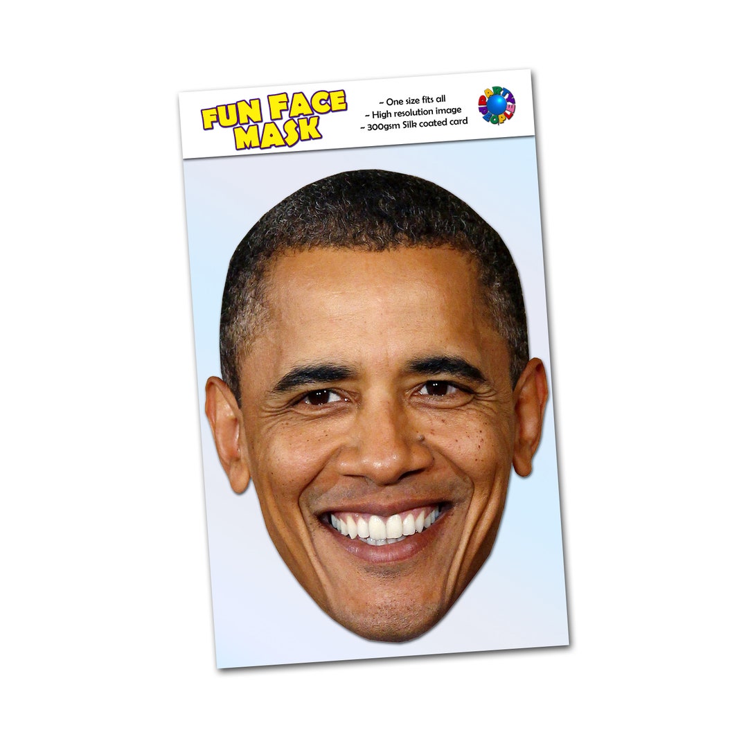 Barack Obama - Ready to Wear Celebrity Card Face Mask With Optional ...