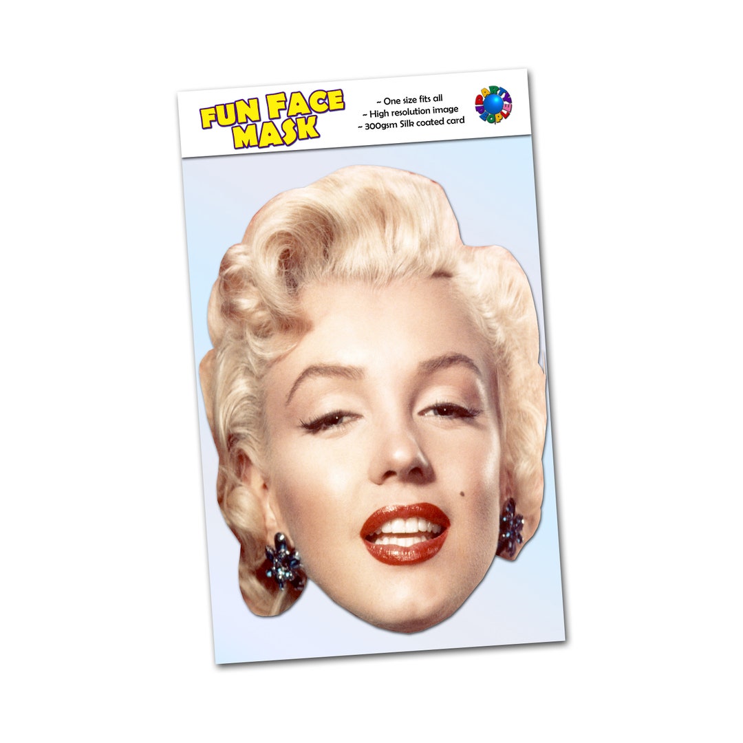 Marilyn Monroe - Ready to Wear Celebrity Card Face Mask With Optional ...