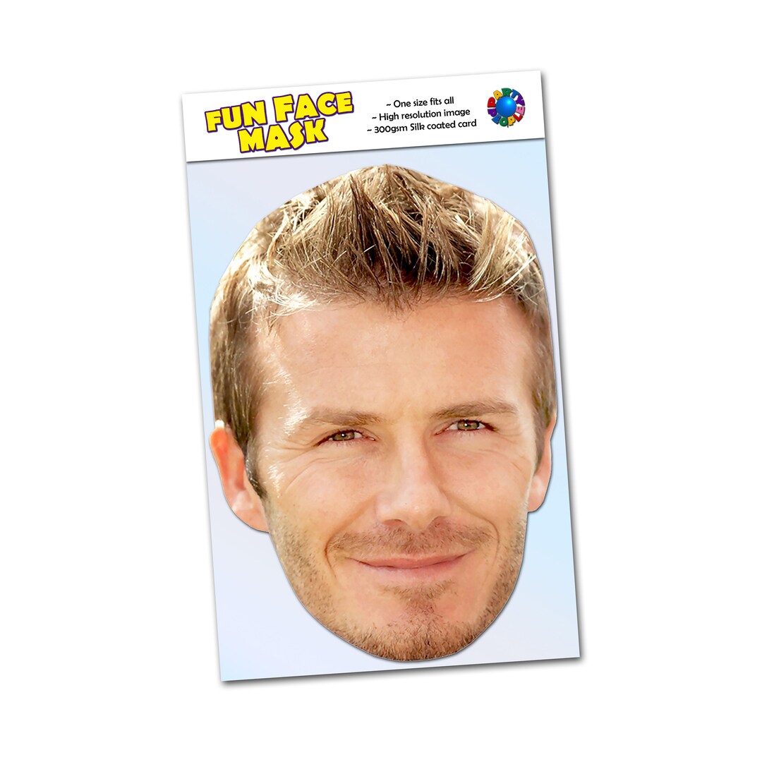 David Beckham - Ready to Wear Celebrity Card Face Mask With Optional ...