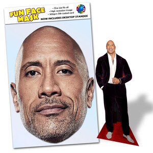 Dwayne Johnson - Ready to Wear Celebrity Card Face Mask With Optional ...
