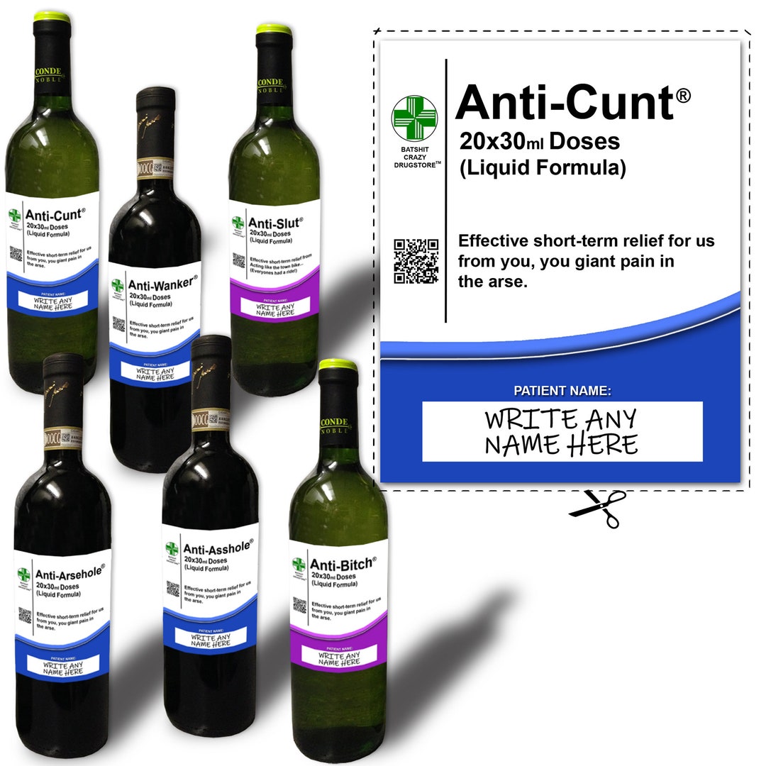 Personalised Novelty Wine Bottle Label Funny Rude Joke Gag - Etsy