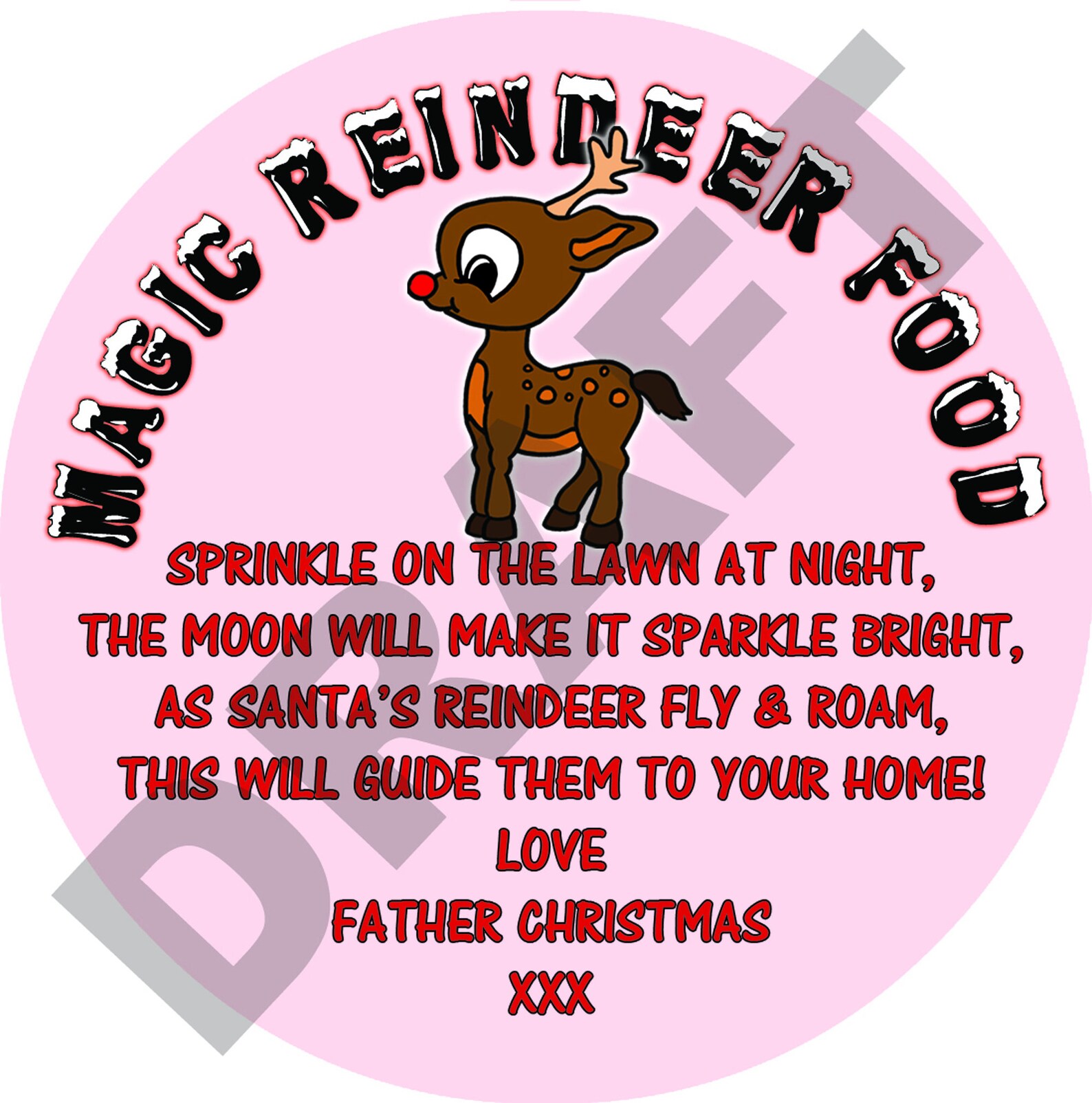 Magic Reindeer Food Stickers Three Colours to Choose From | Etsy