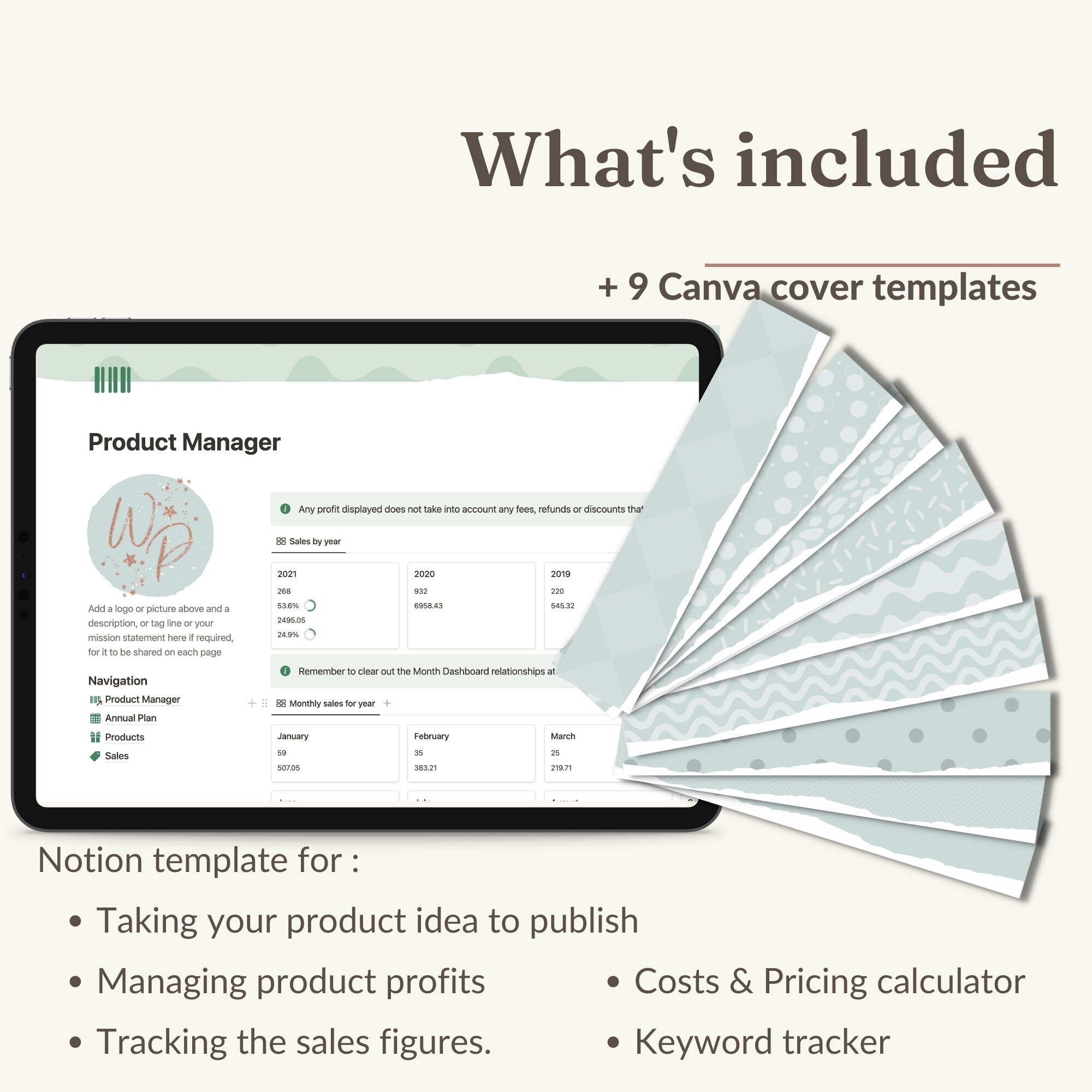 Product Planner Notion Template. Digital Product Manager for a Small ...