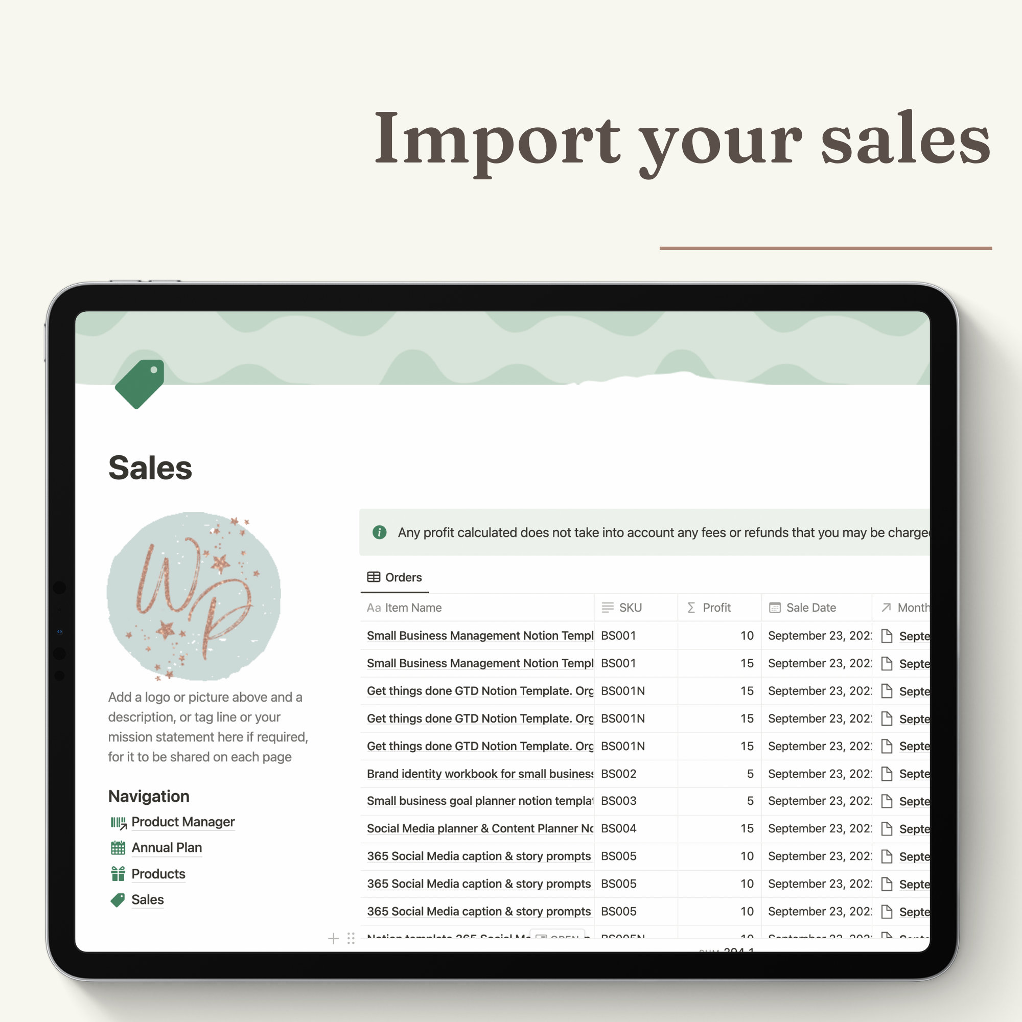 Product Planner Notion Template. Digital Product Manager for a Small ...