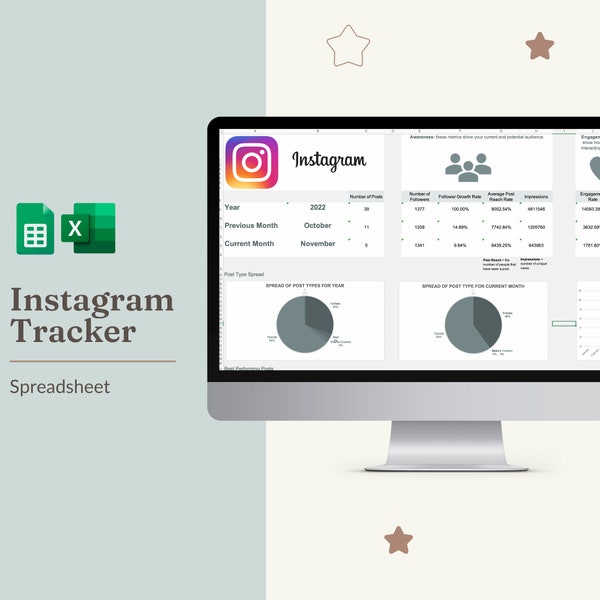 Monthly Instagram Planner - Etsy