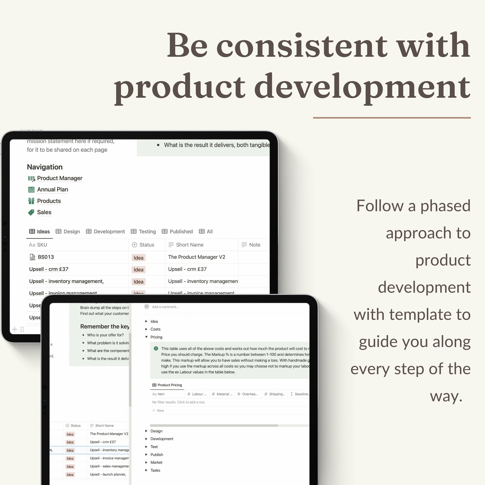 Product Planner Notion Template. Digital Product Manager for a Small ...