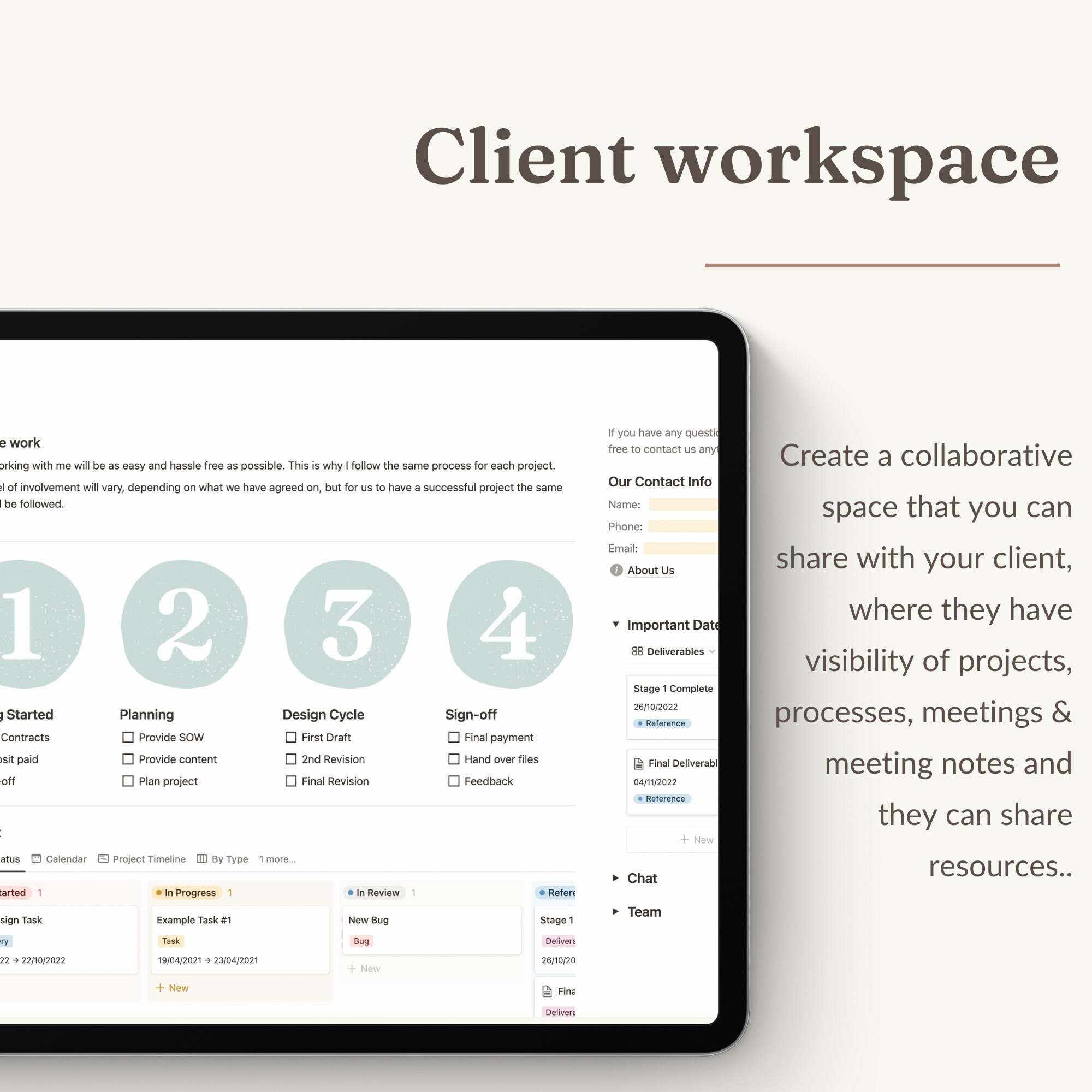 Notion Template for Clients. Freelance Planner, Coach Client Onboarding Portal, Client Portal ...