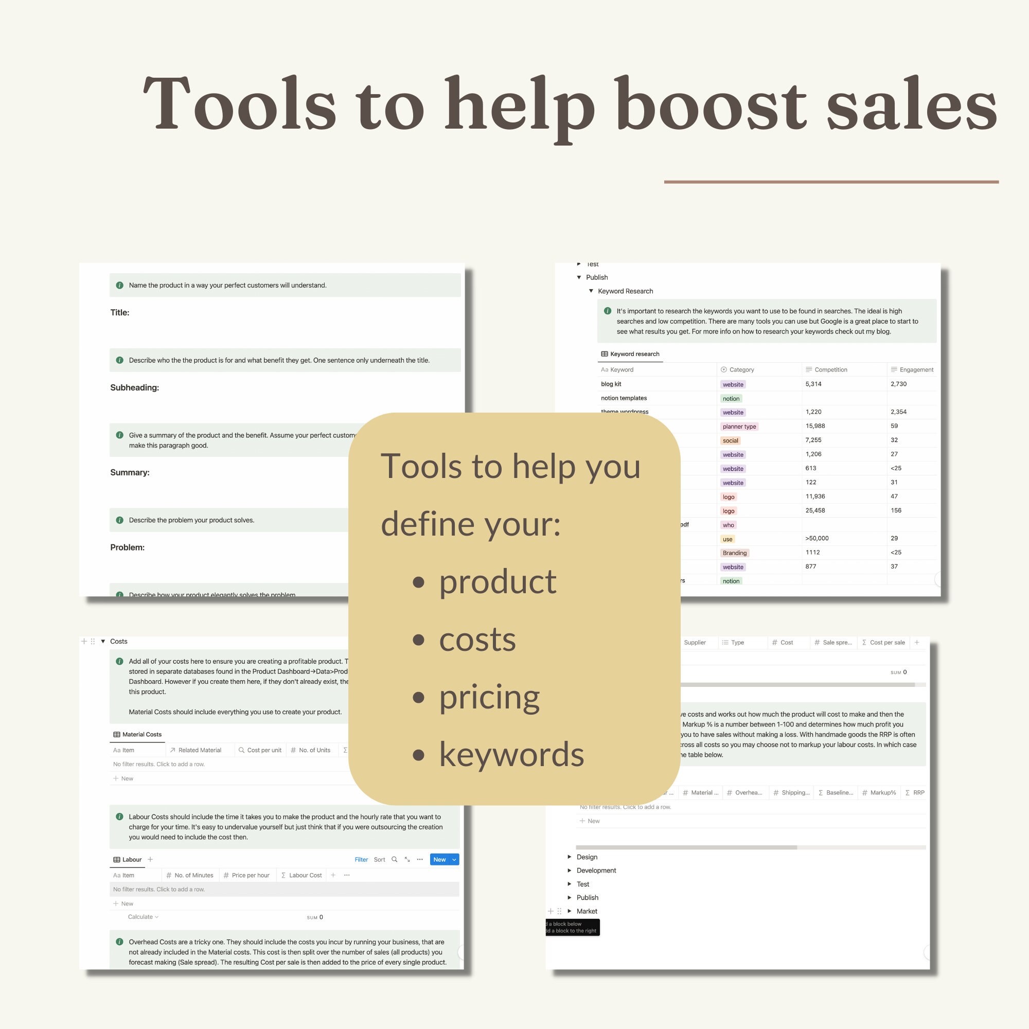 Product Planner Notion Template. Digital Product Manager for a Small ...