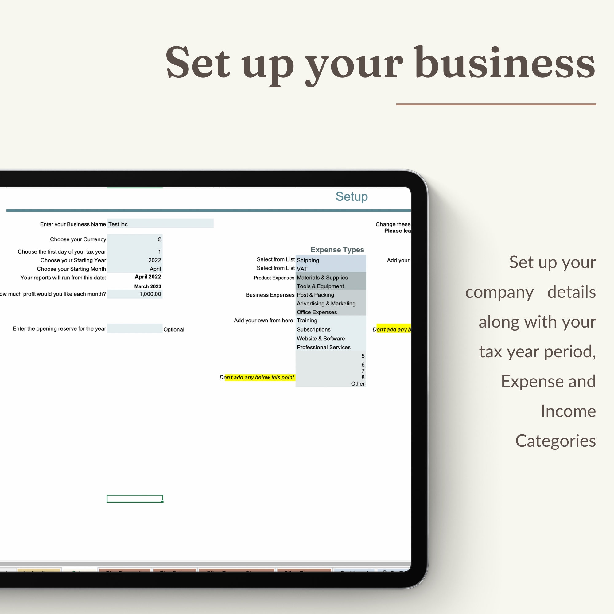 Etsy Seller Bookkeeping Spreadsheet With Tax Reporting, Profit and Loss ...
