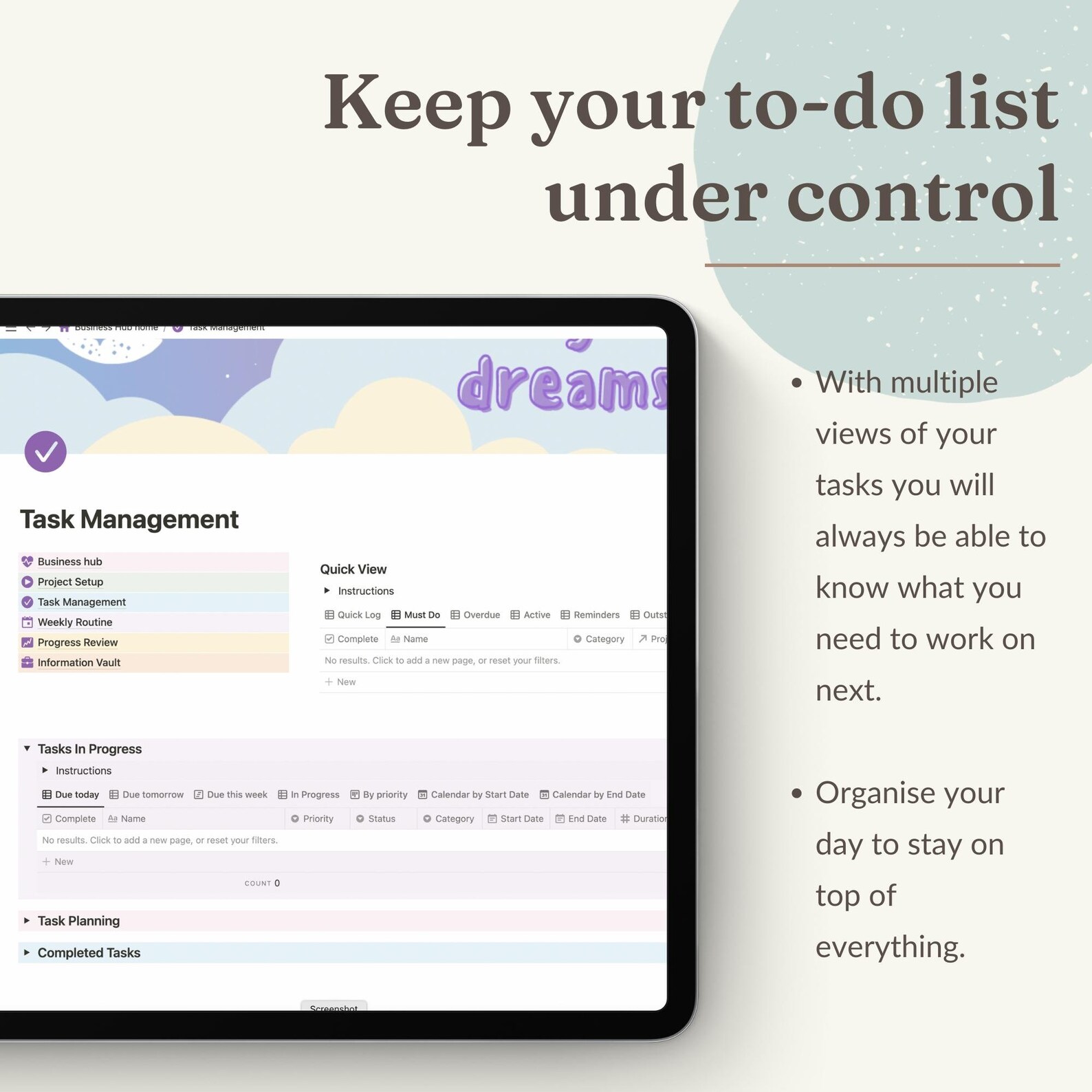 Notion Template for a Small Business. Fun Notion Planner 2022. Task ...