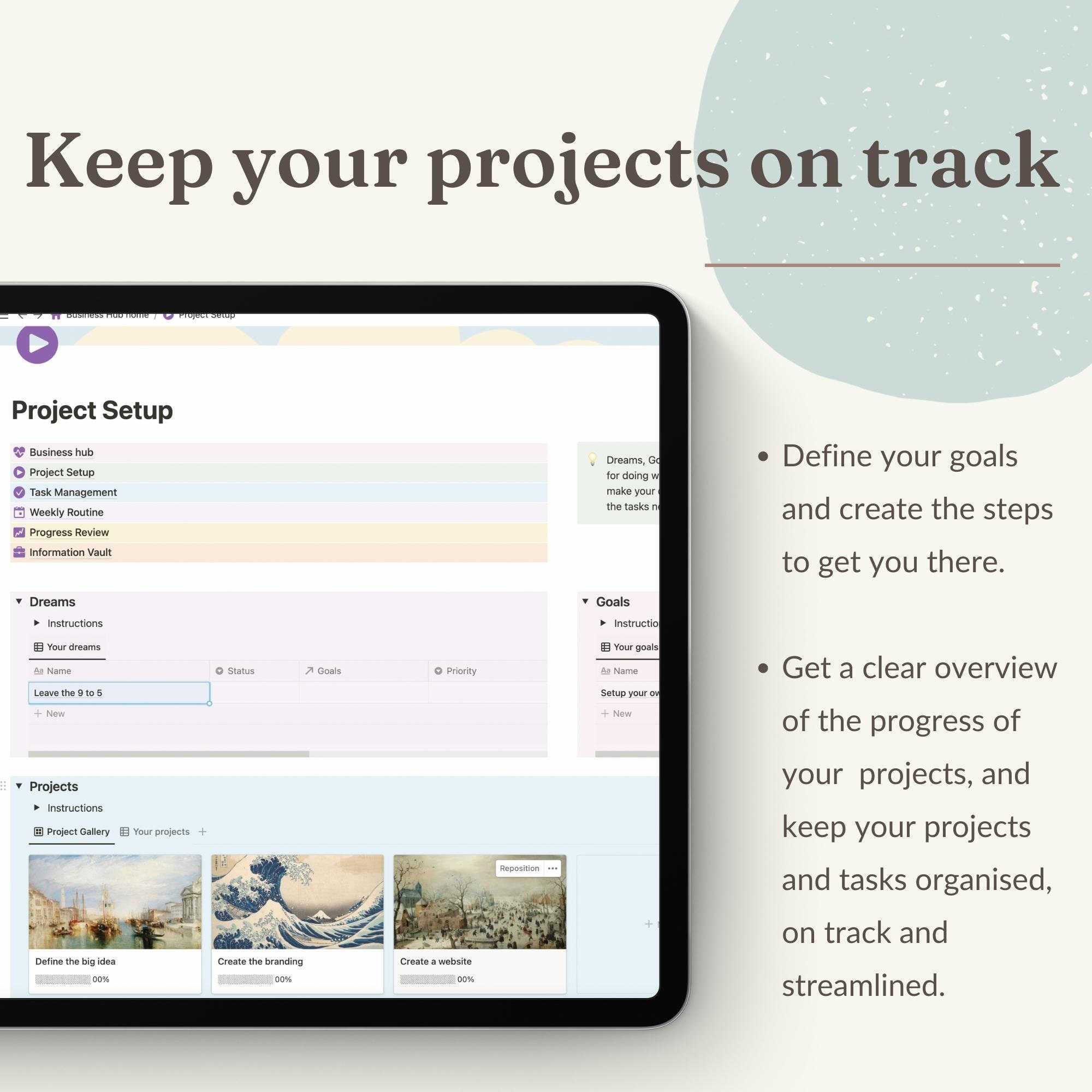 Notion Template for a Small Business. Fun Notion Planner 2022. Task ...