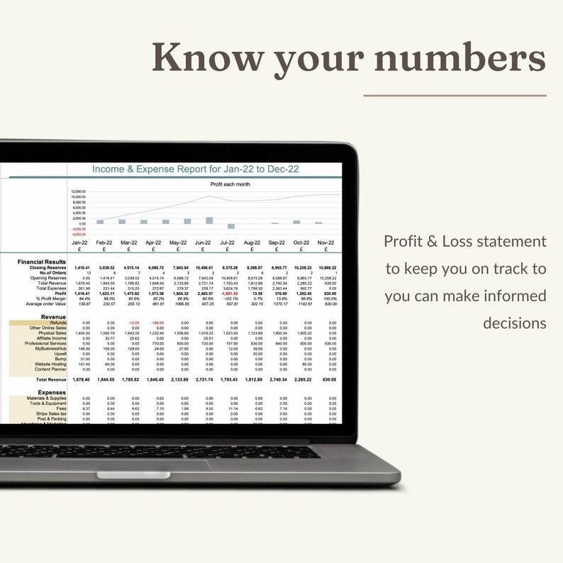 Bookkeeping Spreadsheet With Stripe and Paypal Import. Profit and Loss ...