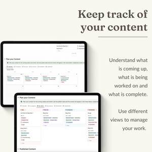 Content Planner Notion Template. Blog Post Planner & Social Media Planner and Tracker for ...