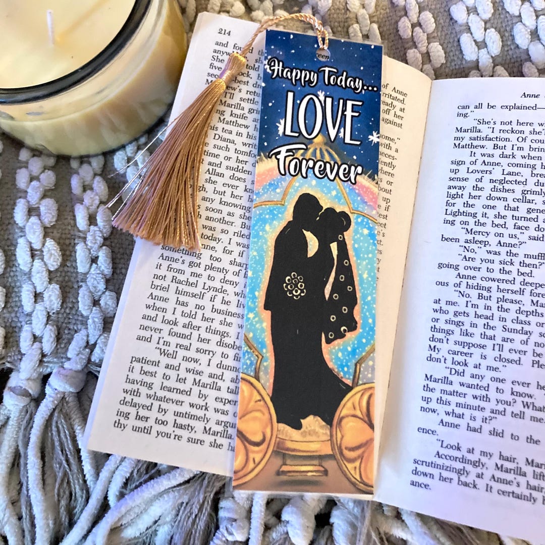 Fairy Tale Bookmark | Live Happily Ever | Laminated Bookmark | Kiss - Etsy