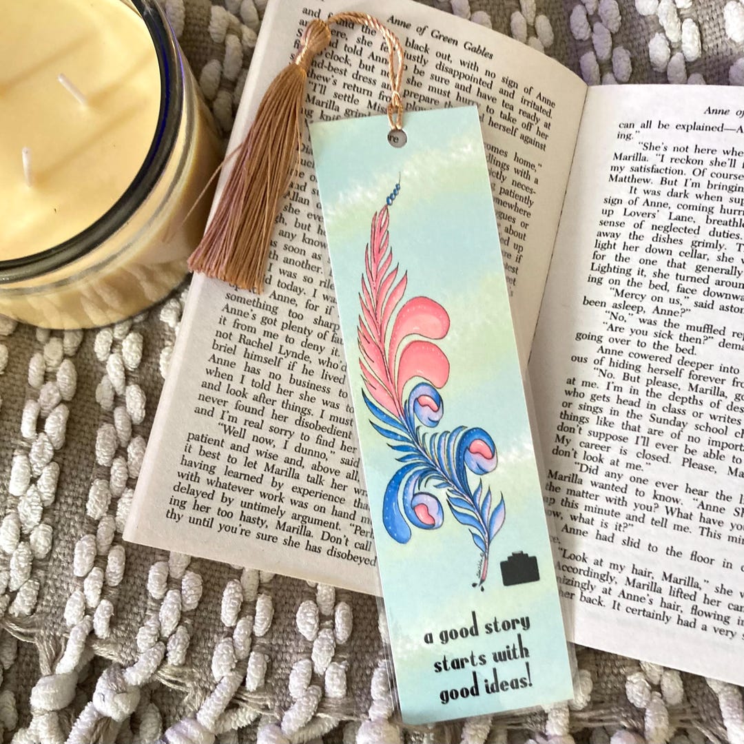 Feather Pen Bookmark | Laminated Bookmark | Writing Journal Bookmark - Etsy