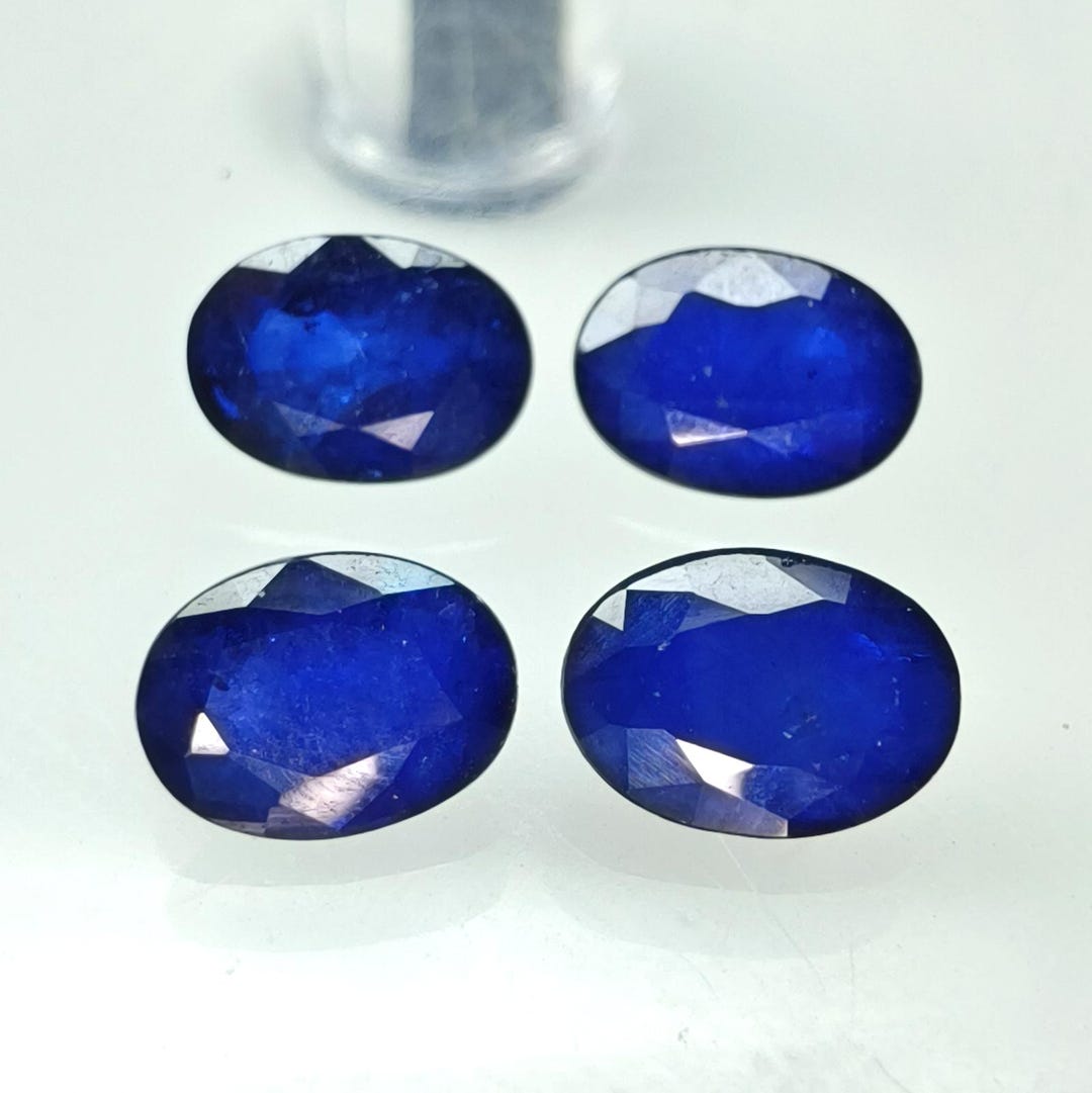 Natural Blue Sapphire Faceted Gemstone Oval Shape Lot Superb Quality ...