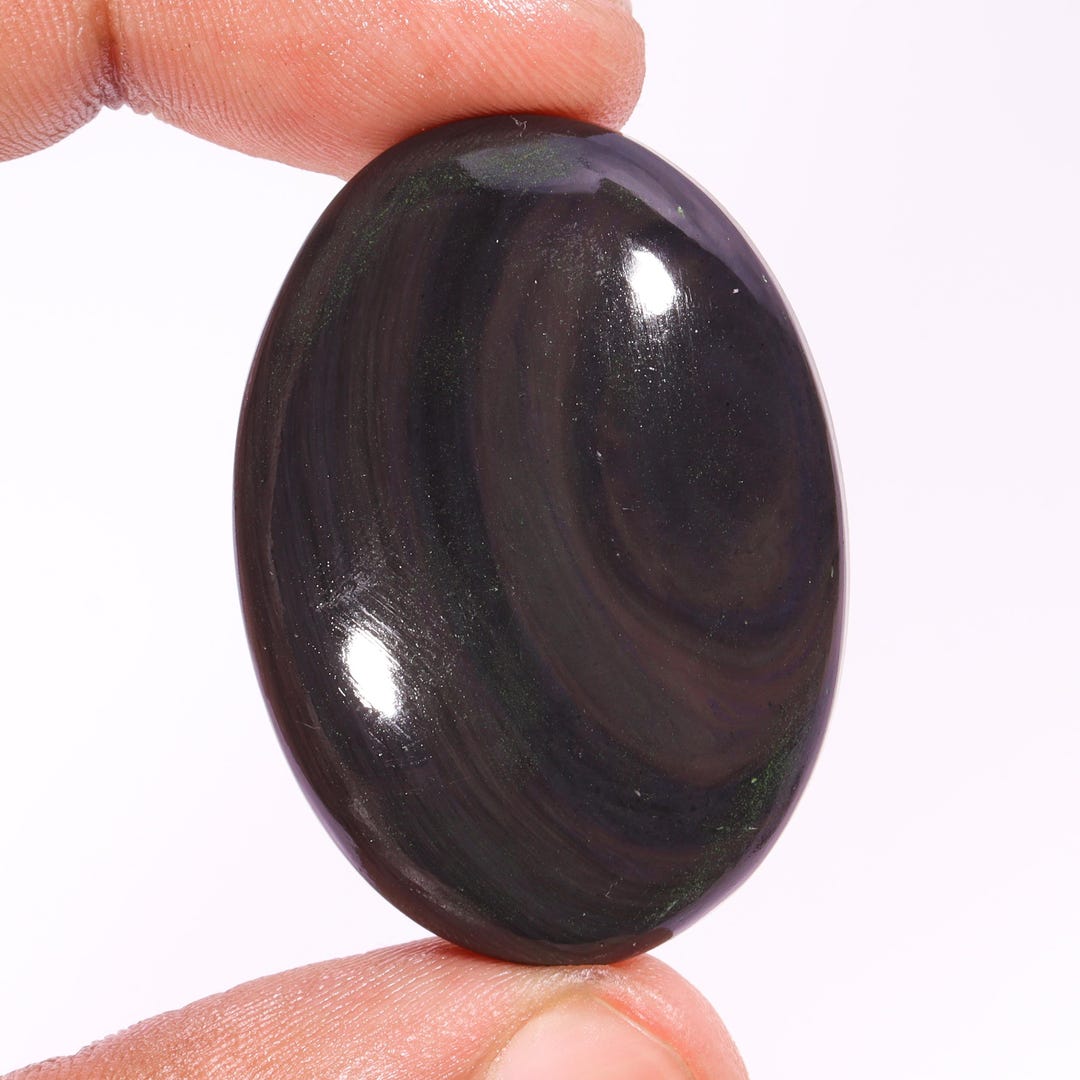 Marvelous Top Quality Natural Black Eye Obsidian Oval Shape Cabochon ...