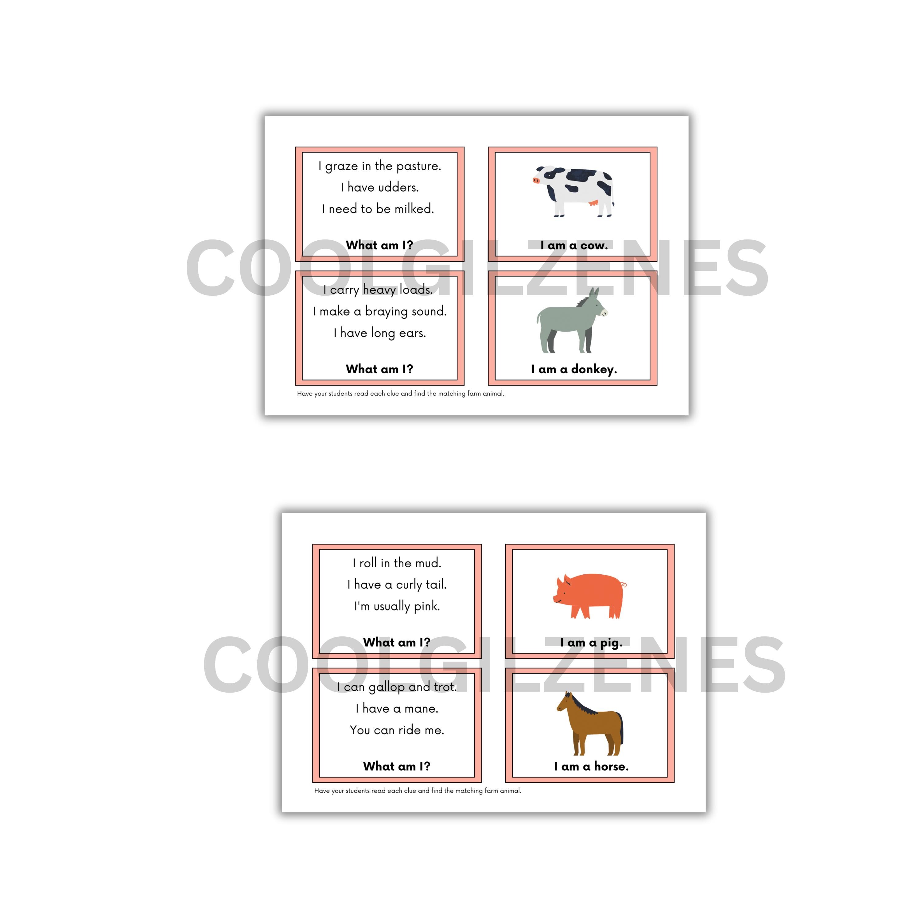 Farm Animals Interactive Vocabulary Flashcard Game for Speech Therapy ...
