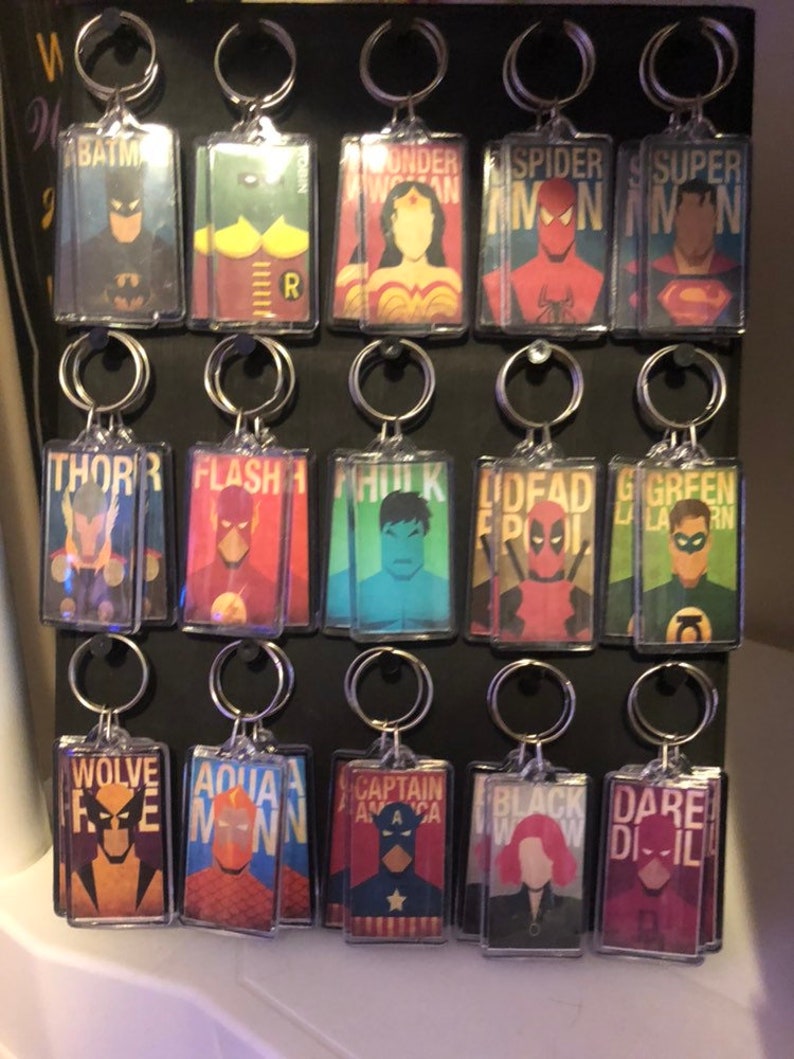 Superhero Keychains - Etsy