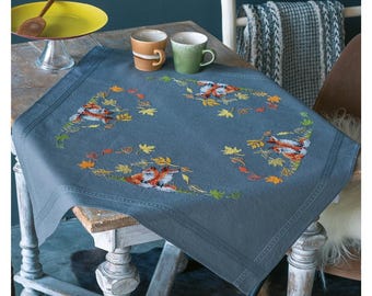 DIY Printed Tablecloth Kit hummingbird, Printed Cross Stitch Kit ...