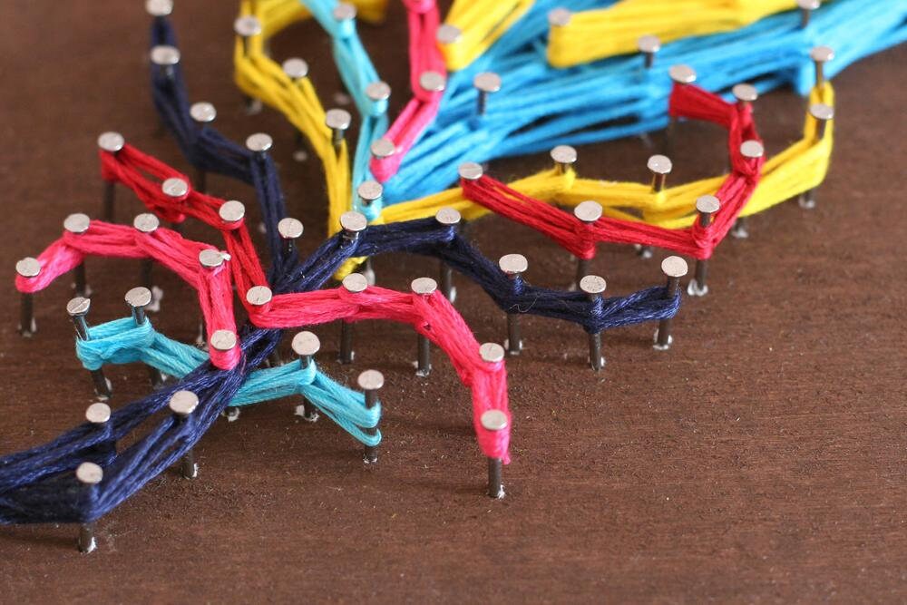 String Art Creative DIY Kit multicolored Feather - Etsy