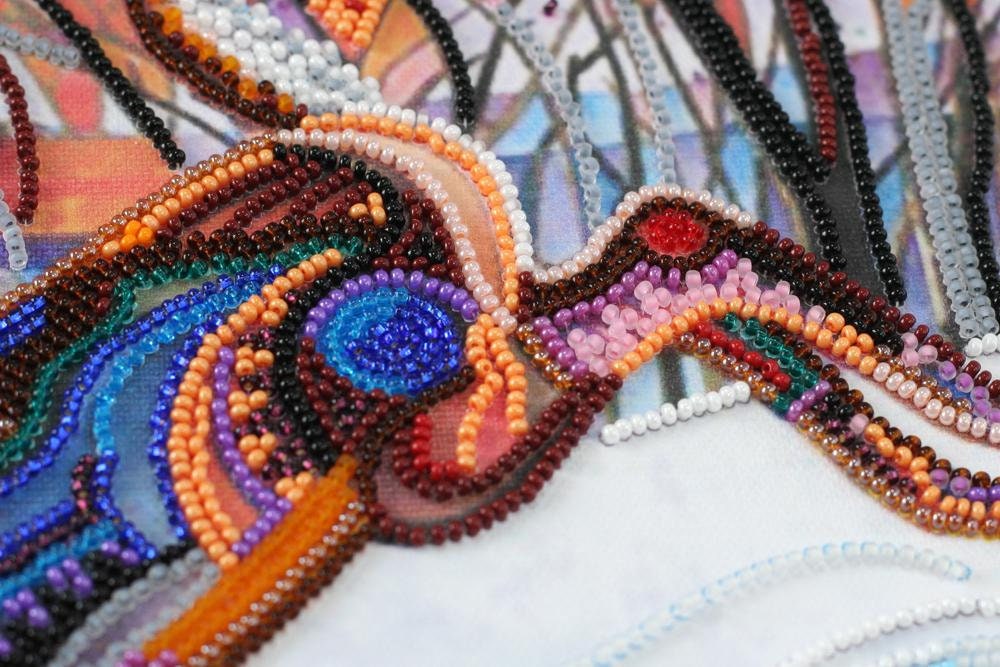 DIY Bead Embroidery Kit on Art Canvas for Spring - Etsy