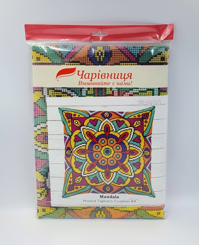 DIY Needlepoint Pillow Kit Mandala Tapestry | Etsy