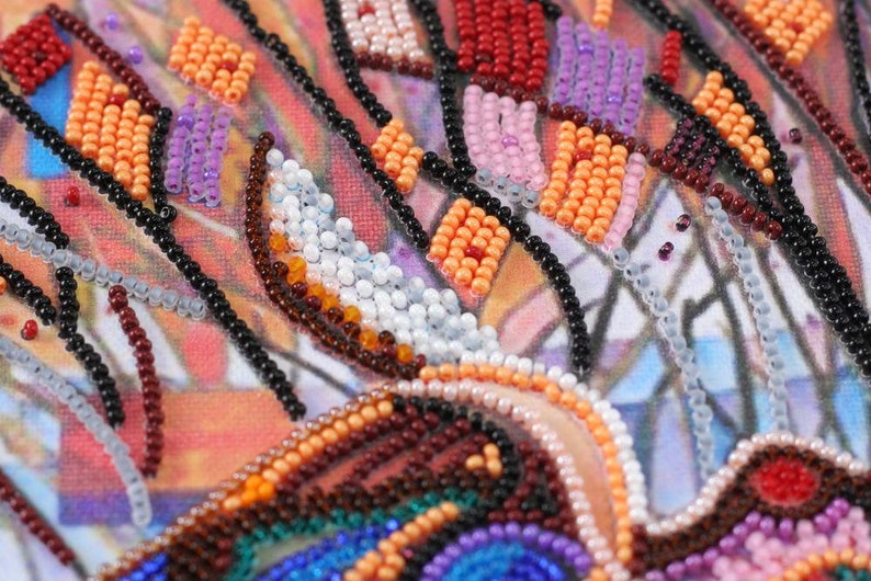 DIY Bead Embroidery Kit on Art Canvas for Spring - Etsy