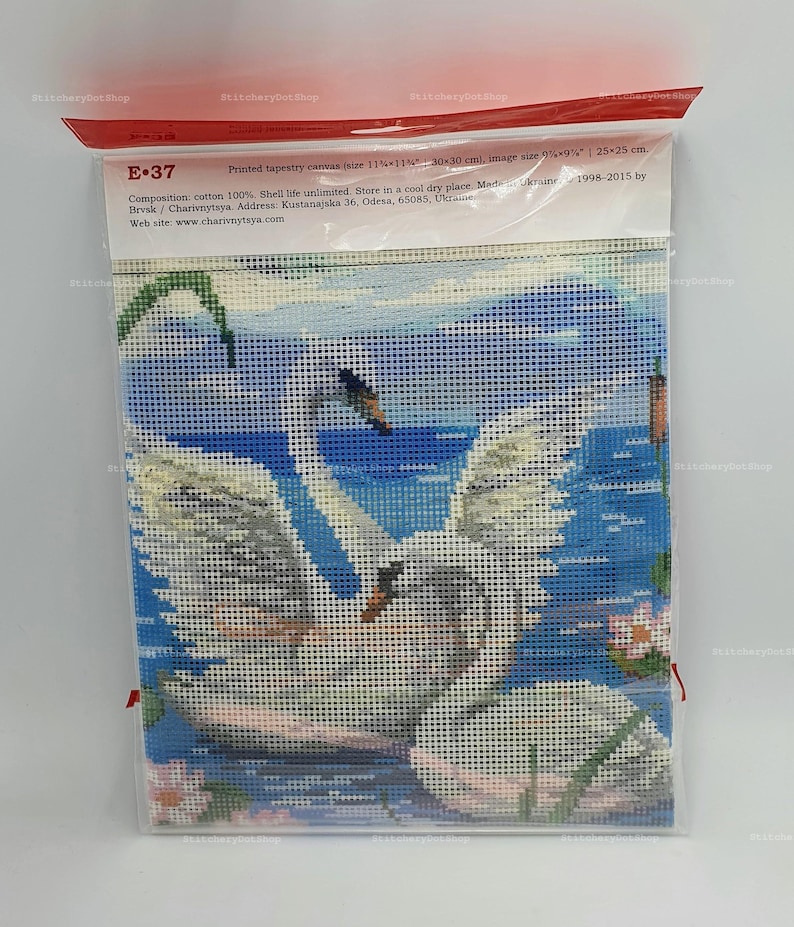 DIY Cross Stitch Kit swans With Printed Tapestry - Etsy