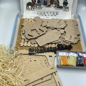 DIY nativity Scene Set of 12 Figures Embroidery on Wood, Christmas ...