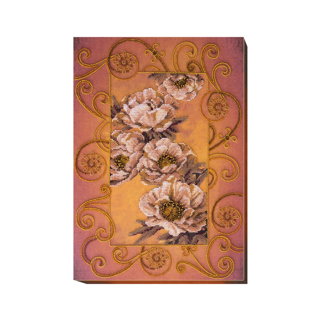 DIY Bead Embroidery Kit on Art Canvas "grisaille" | Unique Beadwork Kit ...