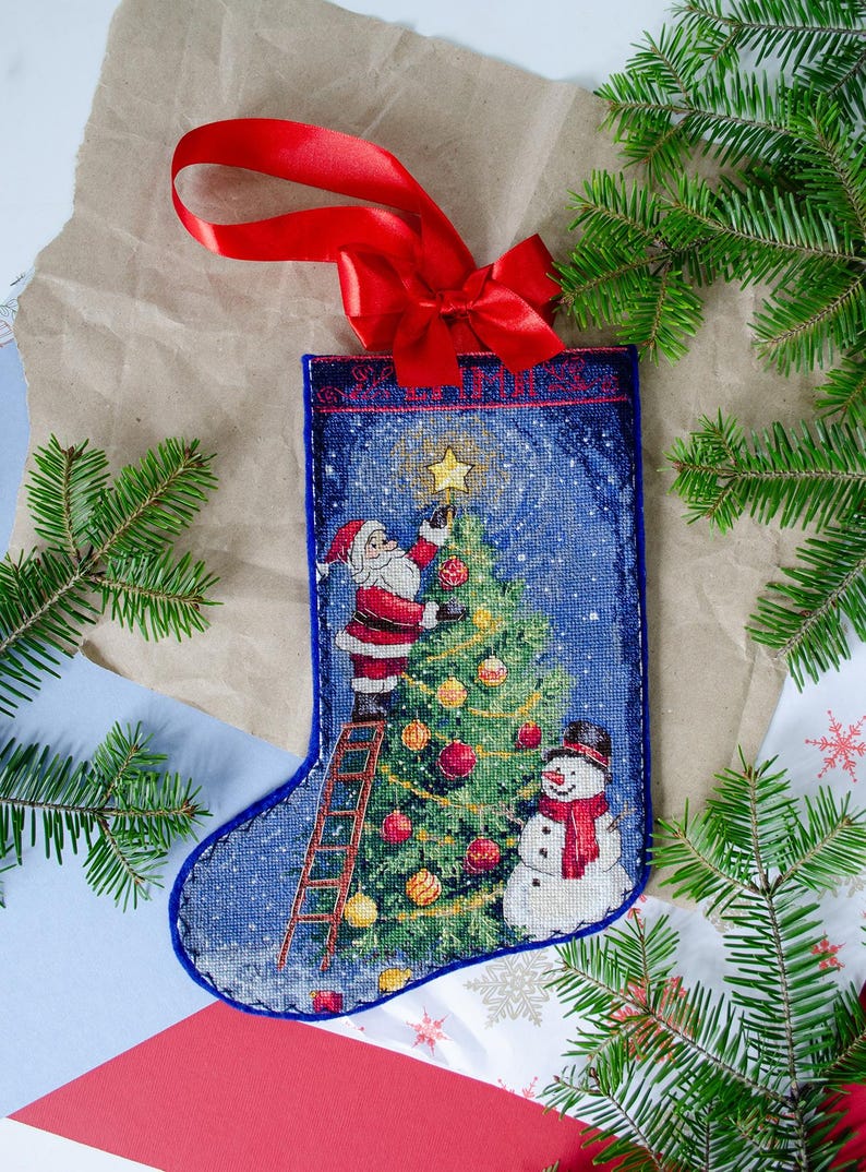 DIY Cross Stitch Christmas Stocking Kit «spark the Celebration ...